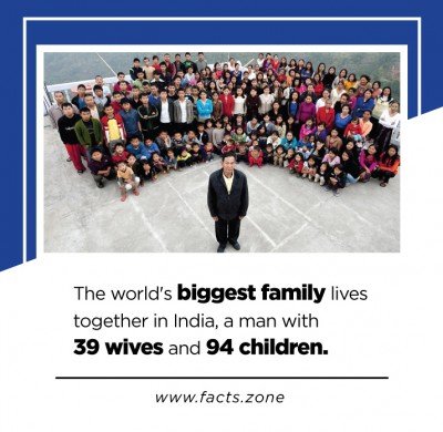 The world's biggest family lives together in India, a man with 39 wives ...