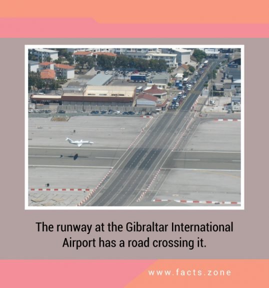 The runway at the Gibraltar International Airport has a road crossing ...