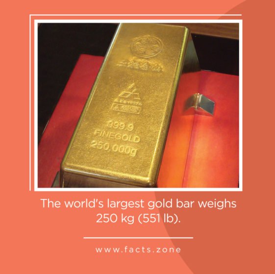The world's largest gold bar weighs 250 kg (551 lb) • Facts Zone